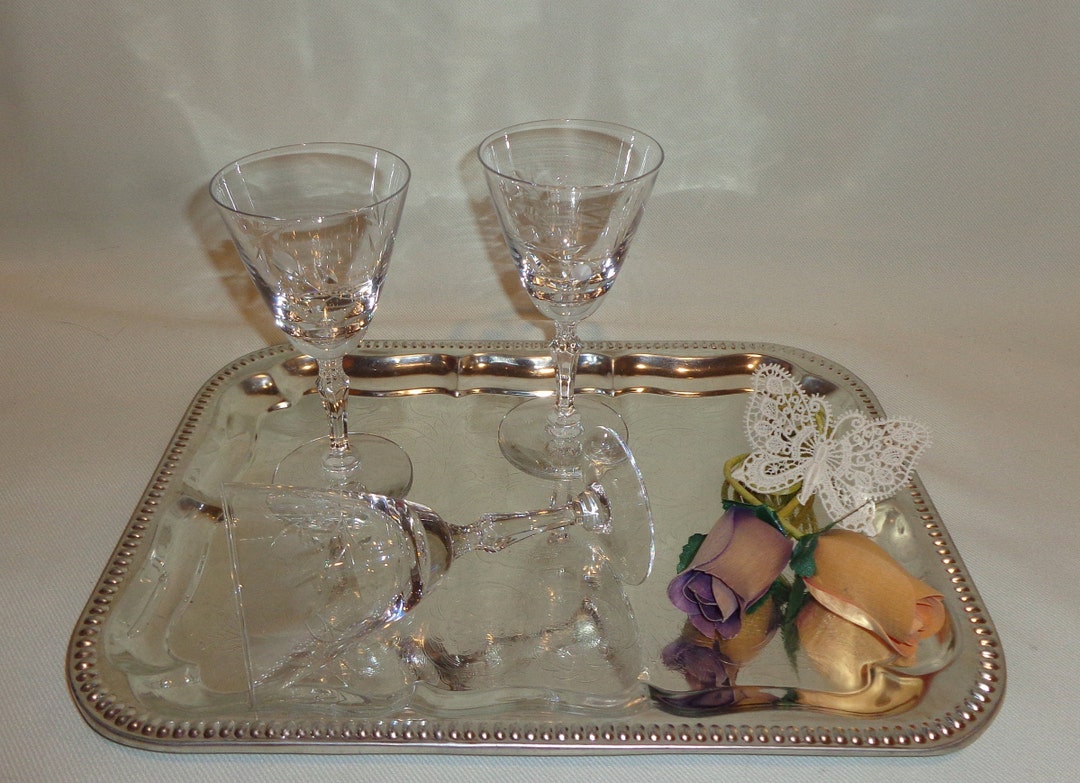 Vintage Glass Fostoria Crystal Sweetheart Rose Small Wine Martini ...