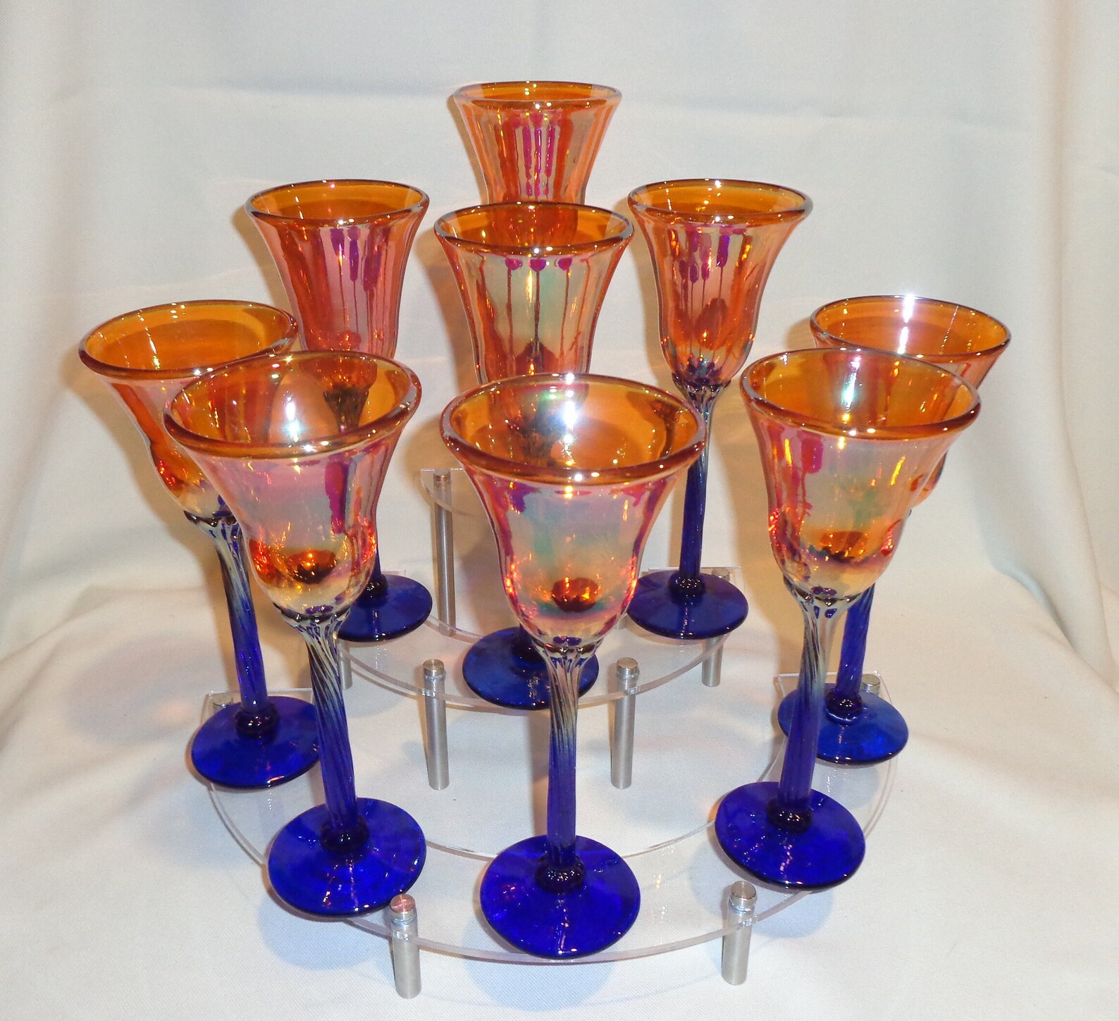 Vintage Glass Rick Strini Art Glass Hand Blown Wine Water - Etsy