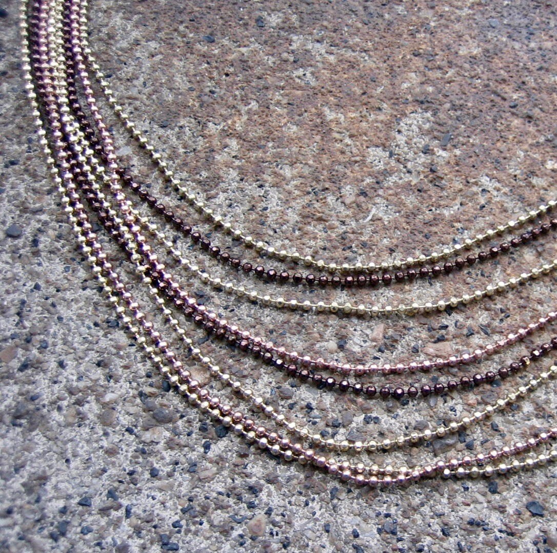 Eco-friendly Statement Necklace - Cascade of Chains - Eight Strands of ...