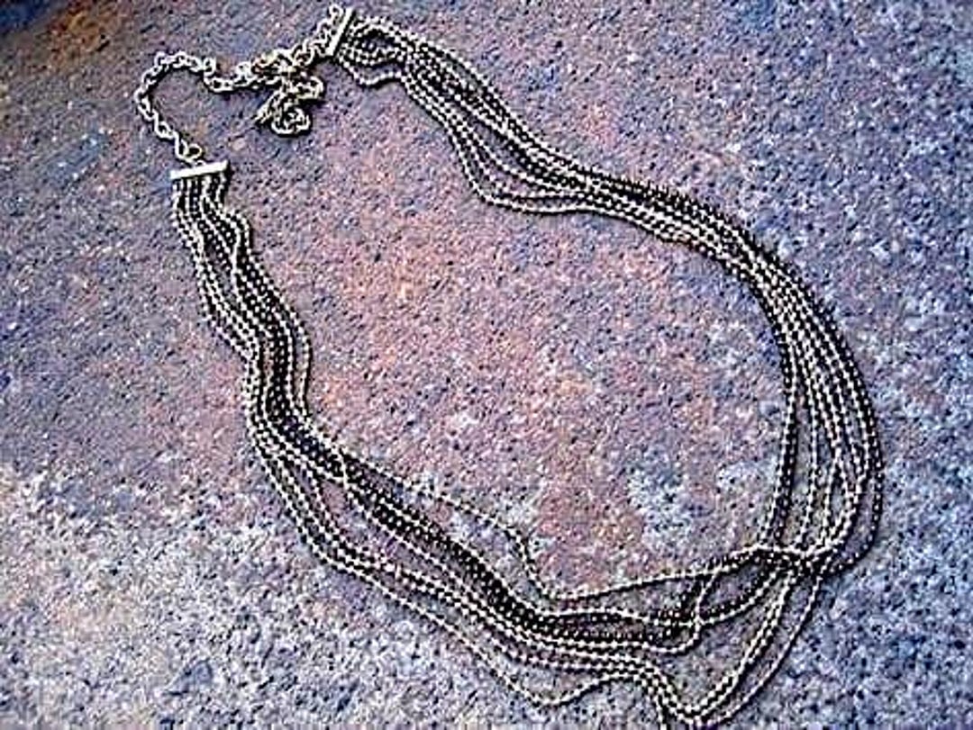 Eco-friendly Statement Necklace - Cascade of Chains - Eight Strands of ...