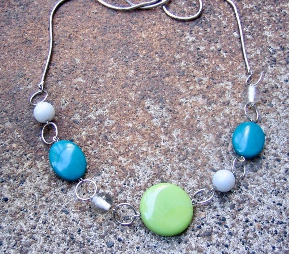 Eco-friendly Statement Necklace A Breath of Fresh Air Recycled Vintage ...