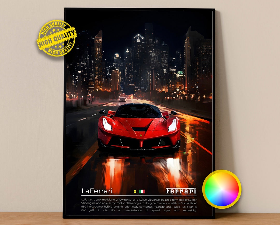 Ferrari Poster Laferrari Poster 6100.0 Ferrari Wall Decor Ferrari Art ...