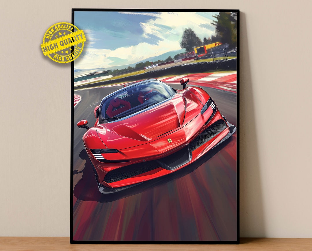 Ferrari Poster SF90 Stradale Poster 3103.0 Ferrari Wall Decor Ferrari ...