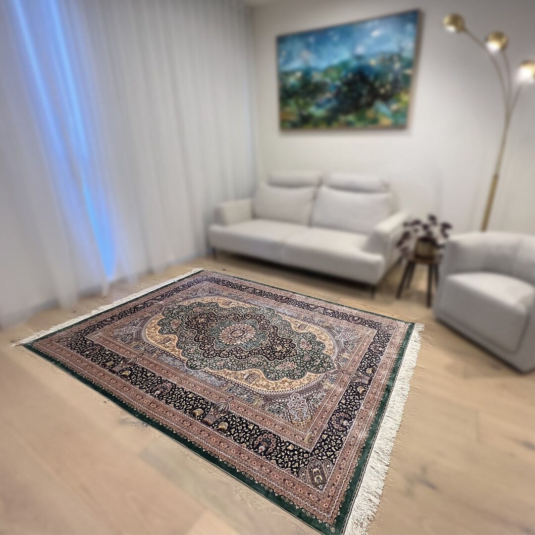 Persian Silk Rug Majestic Splendour Machine Made - Etsy