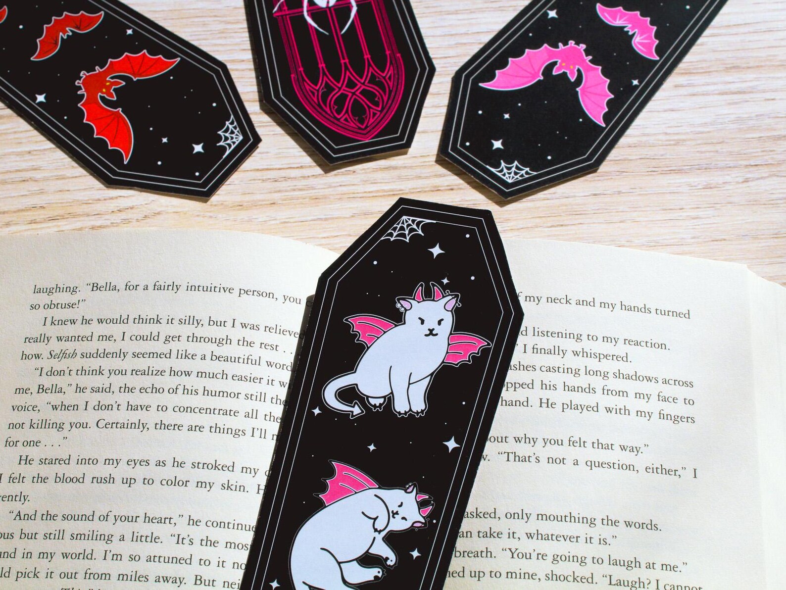 Cute Coffin Gothic Bookmarks- Bats, Evil Kitty, MCR - Etsy