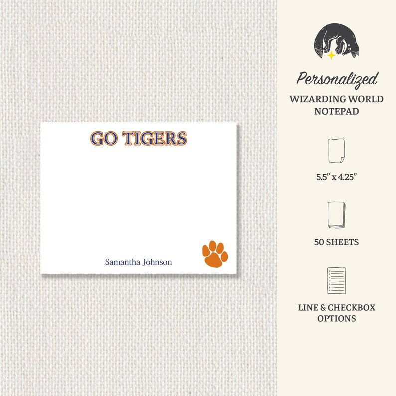 Personalized Sports Team Notepad - Custom Colors, Mascot & Name | Gift ...