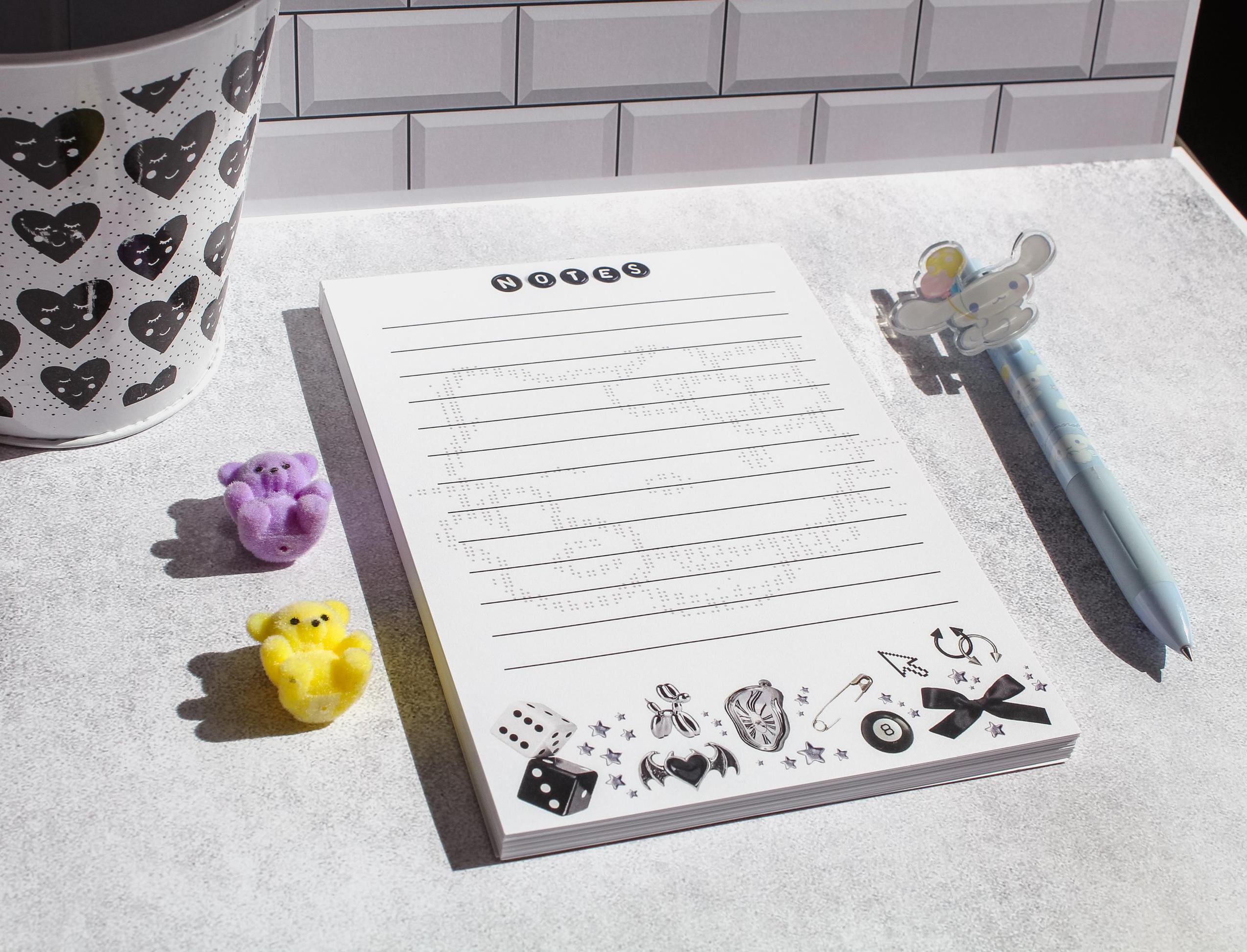 Y2K Black and White Icons Collage Notepad - Etsy