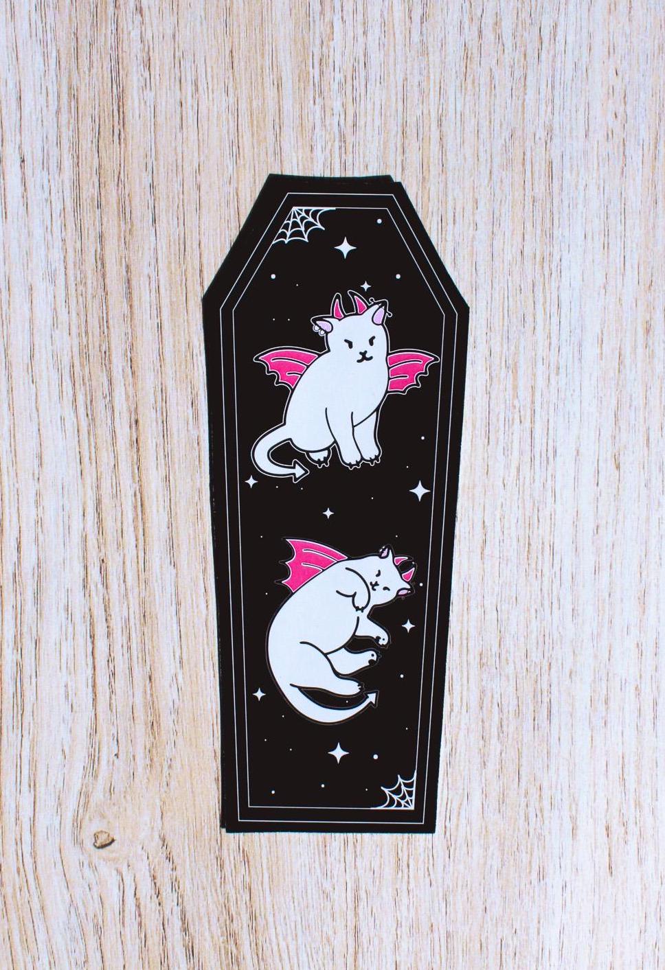 Cute Coffin Gothic Bookmarks- Bats, Evil Kitty, MCR - Etsy