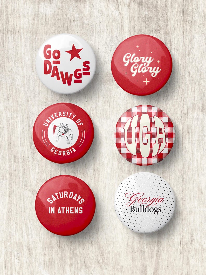 College Football Game Day Buttons | Sorority Style Tailgate Pins | 6 ...
