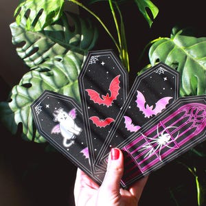 Cute Coffin Gothic Bookmarks- Bats, Evil Kitty, MCR - Etsy
