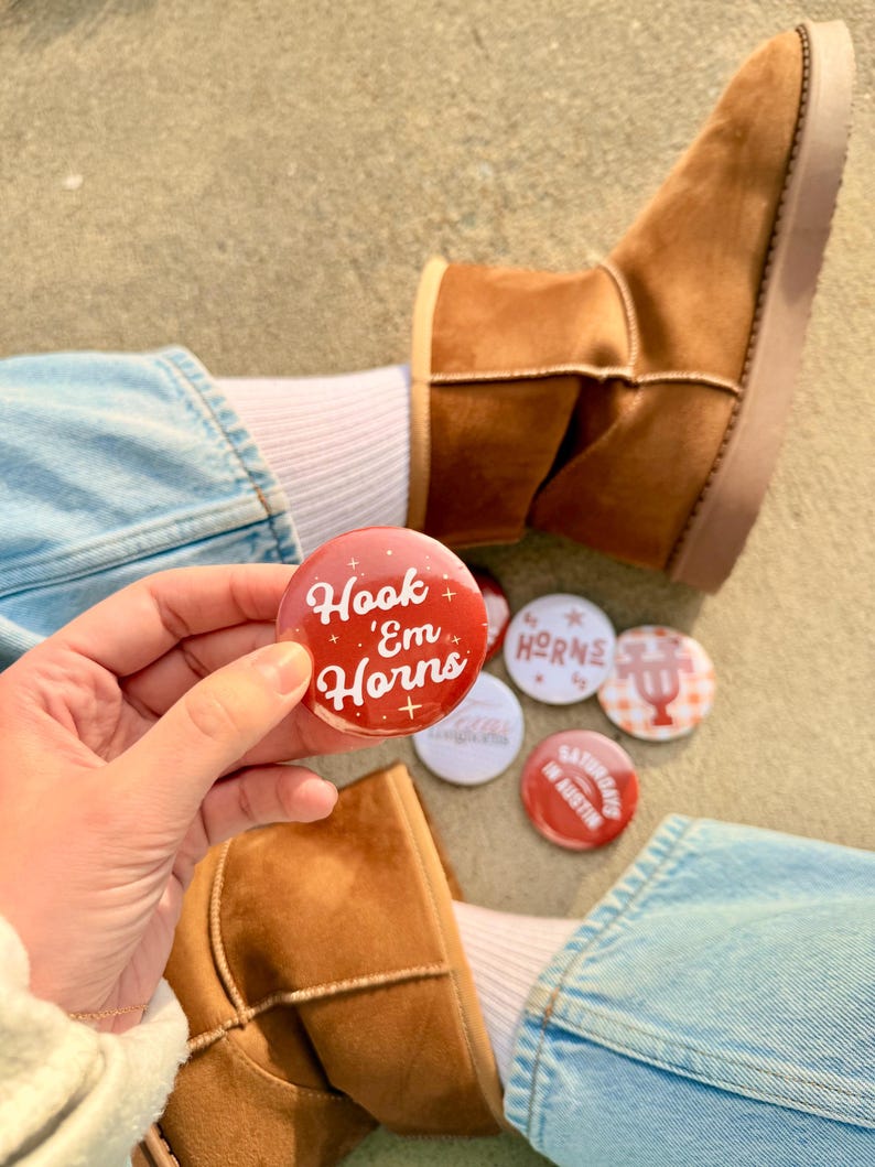 College Football Game Day Buttons | Sorority Style Tailgate Pins | 6 ...