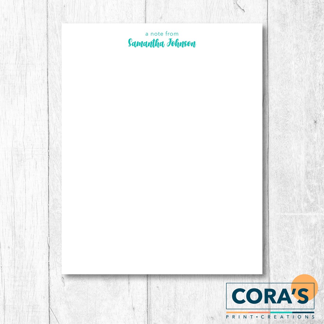 Personalized "a Note From" Notepad for Home, Office, and School Use ...
