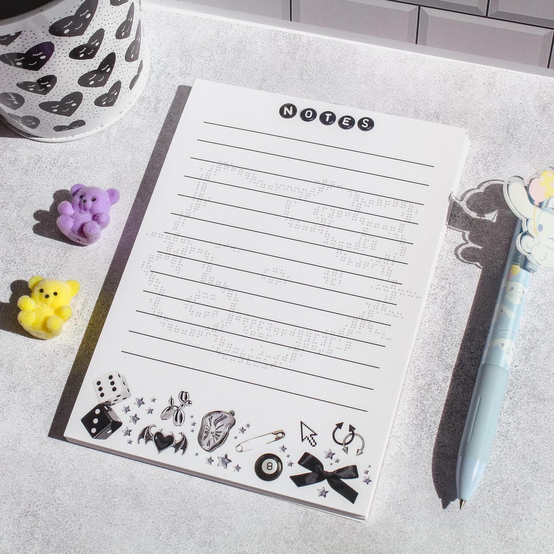 Y2K Black and White Icons Collage Notepad - Etsy