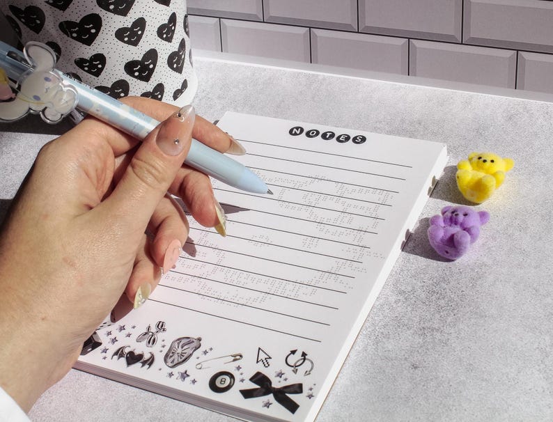 Y2K Black and White Icons Collage Notepad - Etsy