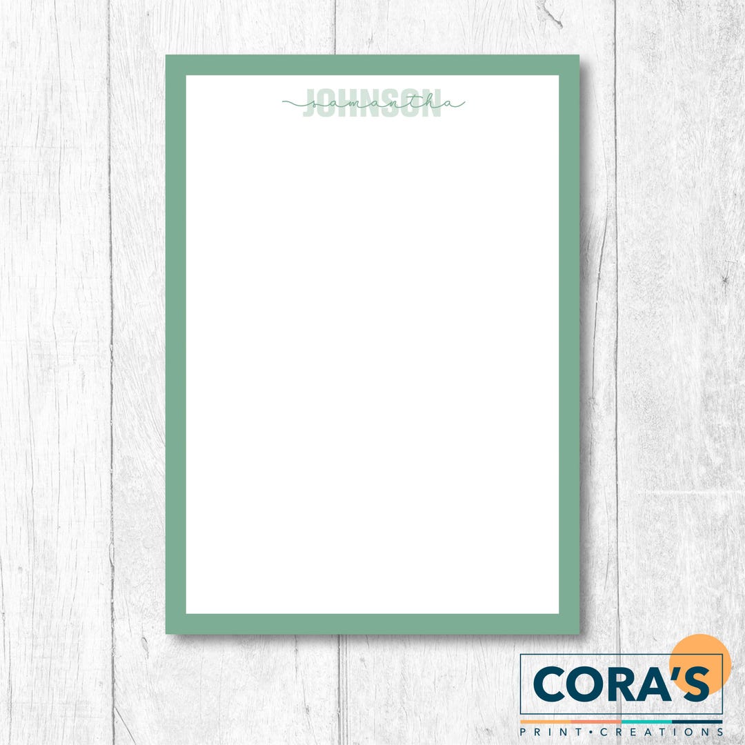Personalized First and Last Name Notepads and Greeting Cards - Etsy