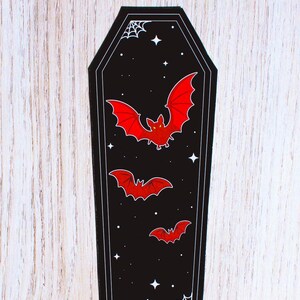 Cute Coffin Gothic Bookmarks- Bats, Evil Kitty, MCR - Etsy