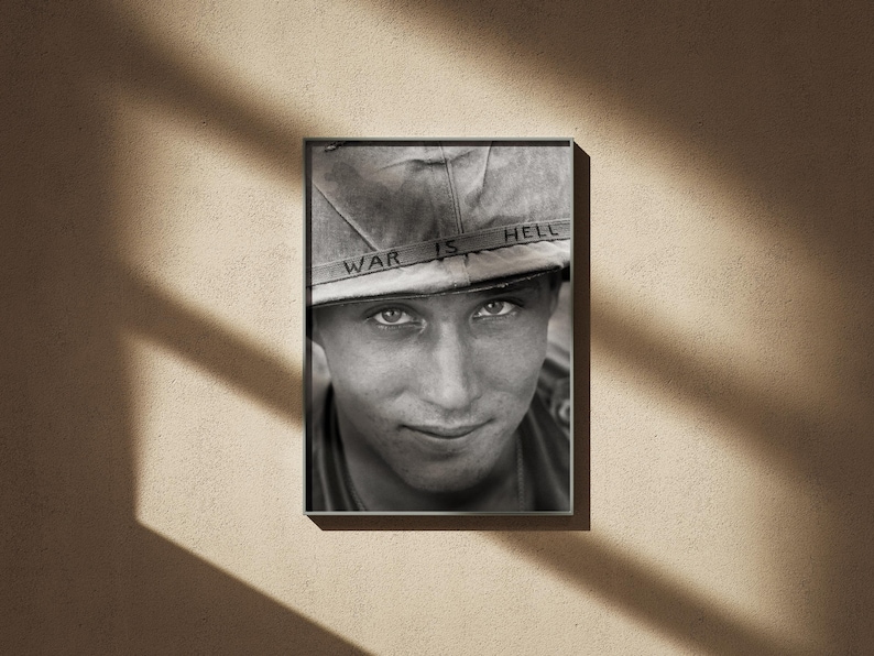 Vietnam War Photo: "war is Hell" Helmet, 1965 (digital Download) - Etsy