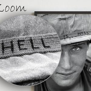 Vietnam War Vintage Photo, War is Hell Slogan on Helmet, 1965, Military ...