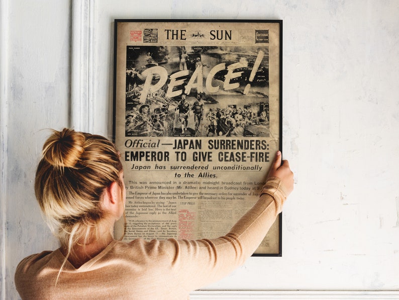 Newspaper Headline Poster for Print Front Page War Over Histrical ...