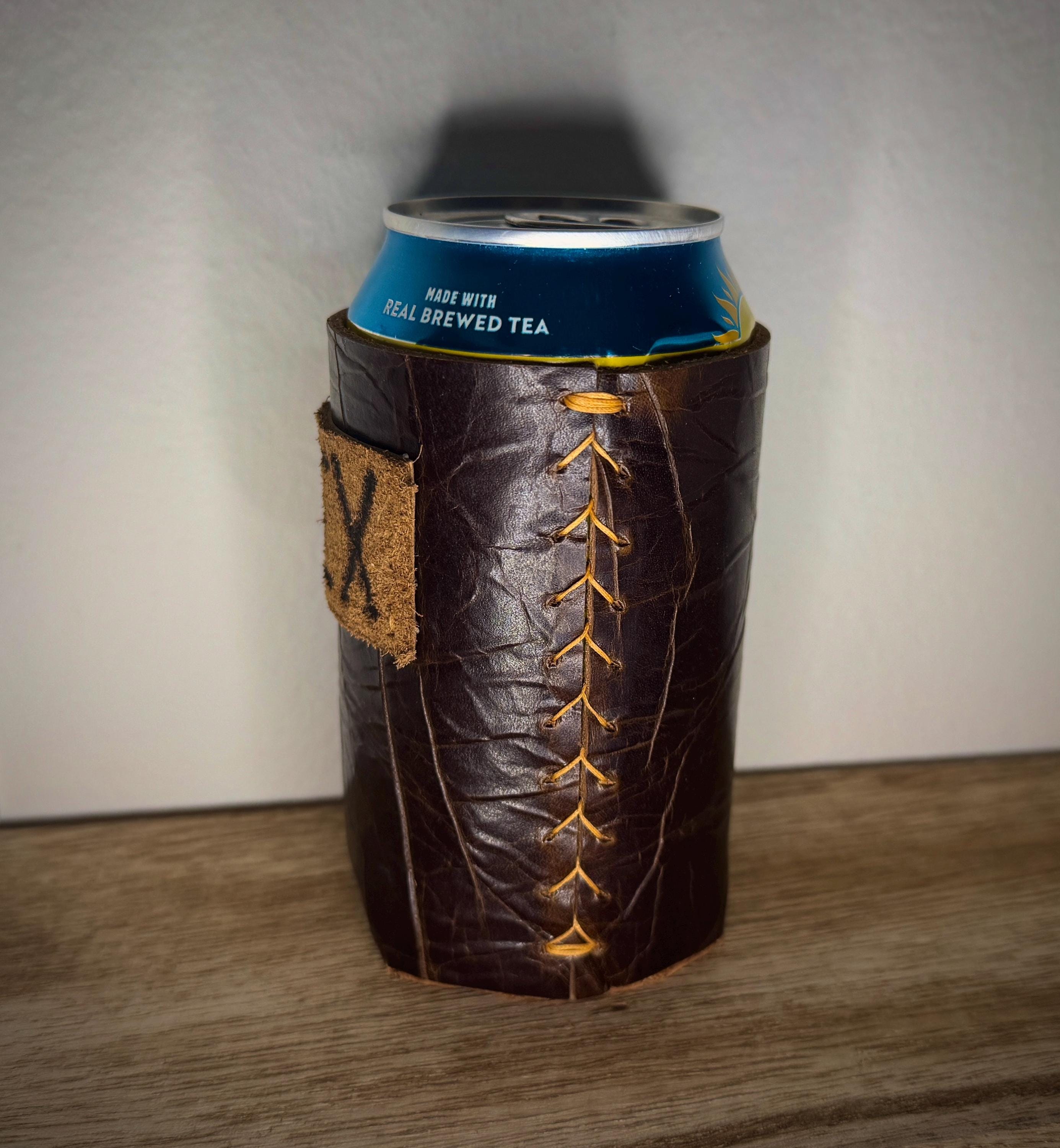 Personalized Handmade Leather Koozie Drink Holder, Drink Insulator ...