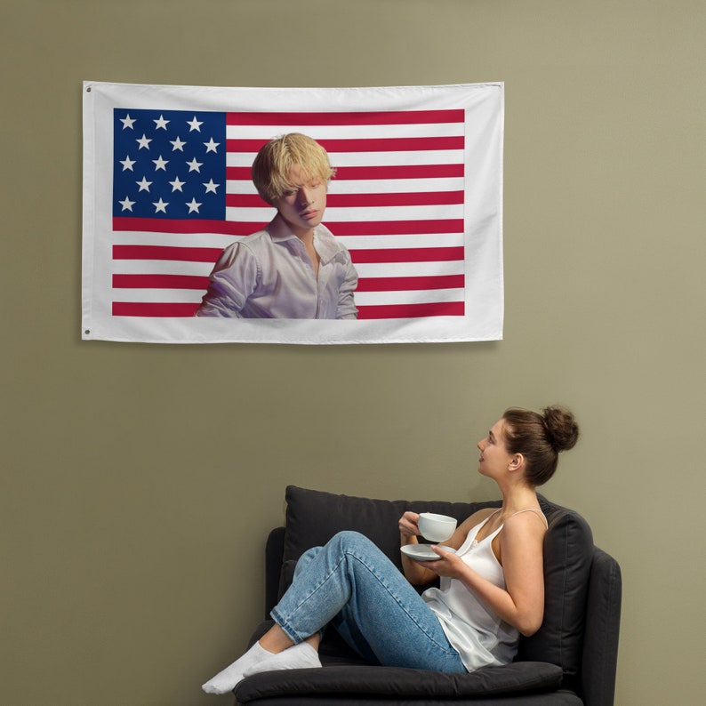 Enhypen Jake Photo Flag Banner, Jake American Flag Tapestry, Jake Merch ...