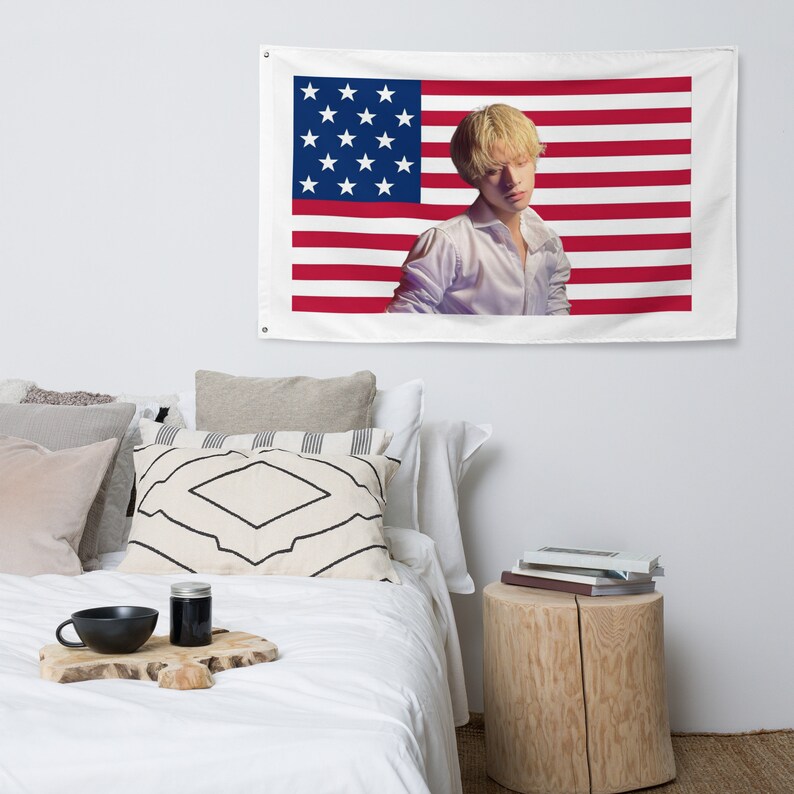 Enhypen Jake Photo Flag Banner, Jake American Flag Tapestry, Jake Merch ...