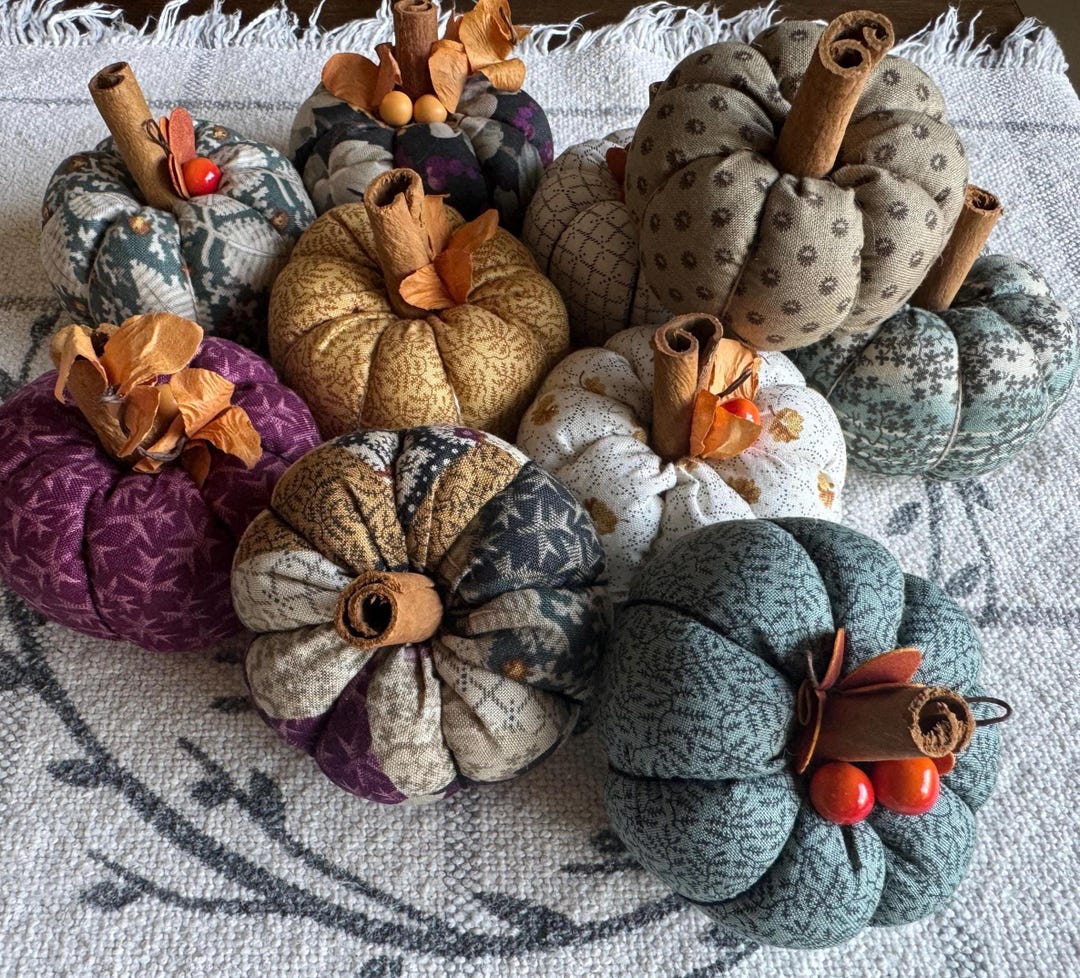 Pick Your Set of 6 Mini Pumpkins Miniature Fabric Pumpkins-fall Tiered ...