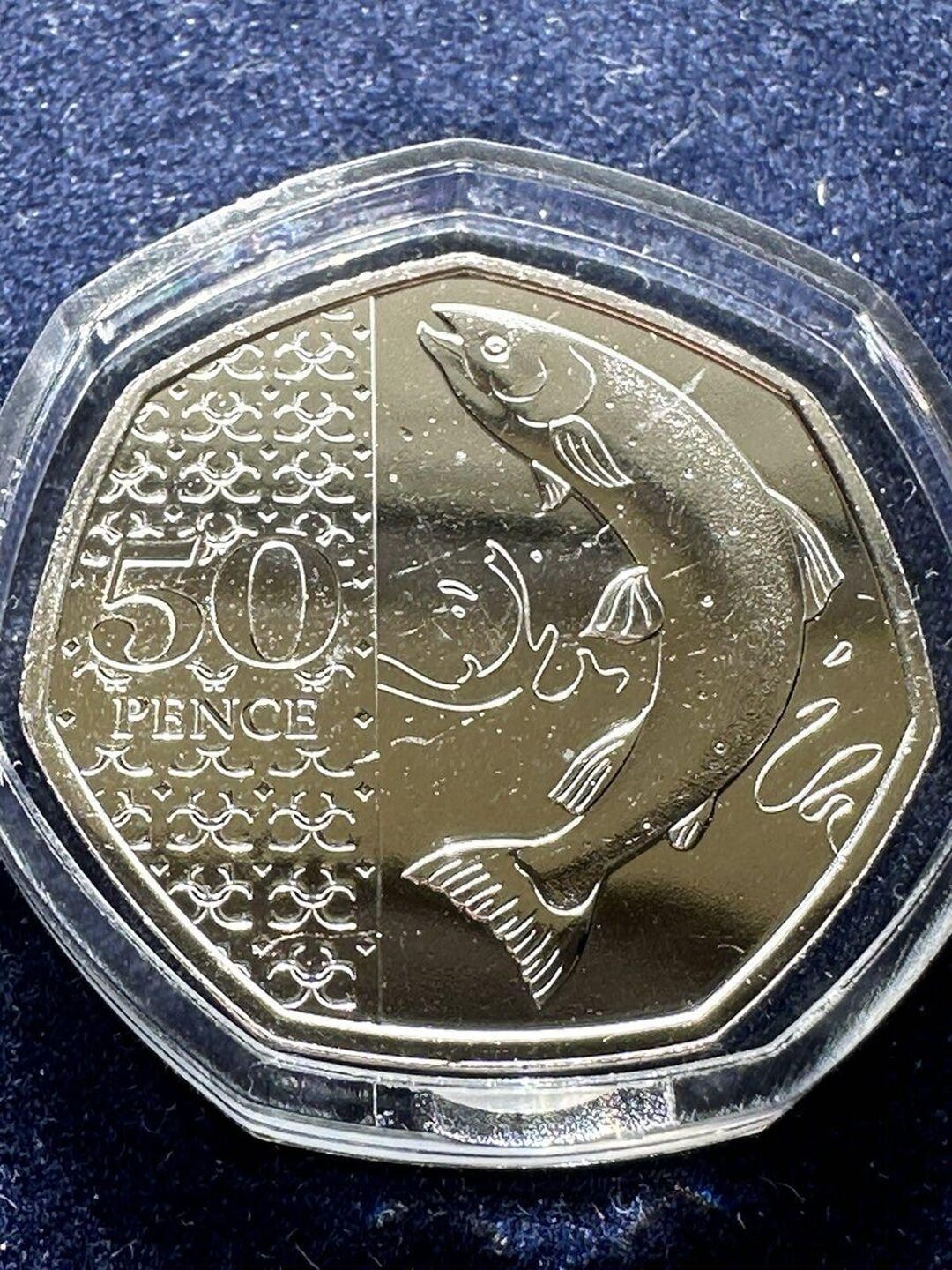 King Charles III Atlantic Salmon 50p Coin With Privy Mark UNCIRCULATED ...