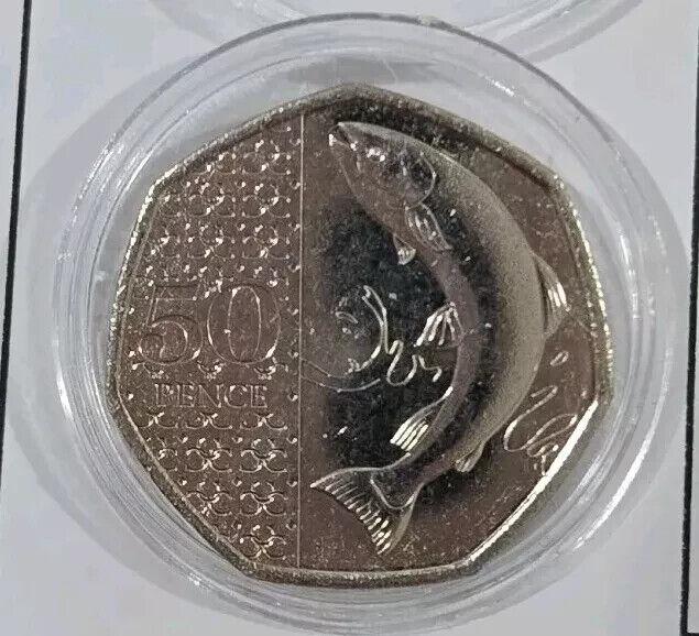 King Charles III Atlantic Salmon 50p Coin With Privy Mark UNCIRCULATED ...