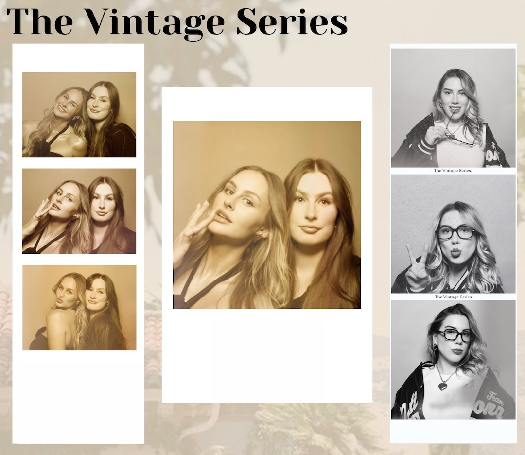 Vintage Filter Photo Booth Strip Template, Digital Overlay, Minimalist ...