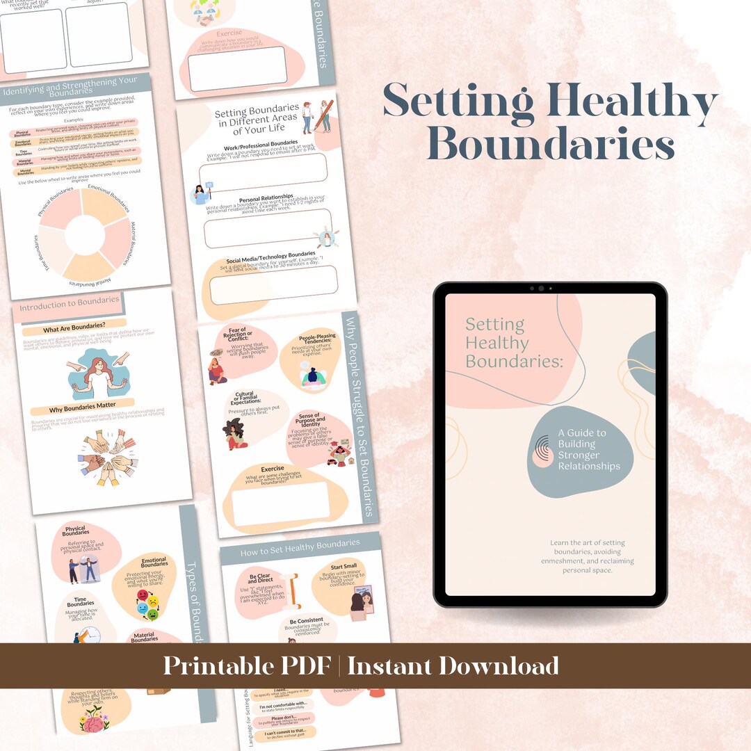 Setting Healthy Boundaries | Boundaries Workbook | Self-care Guide ...