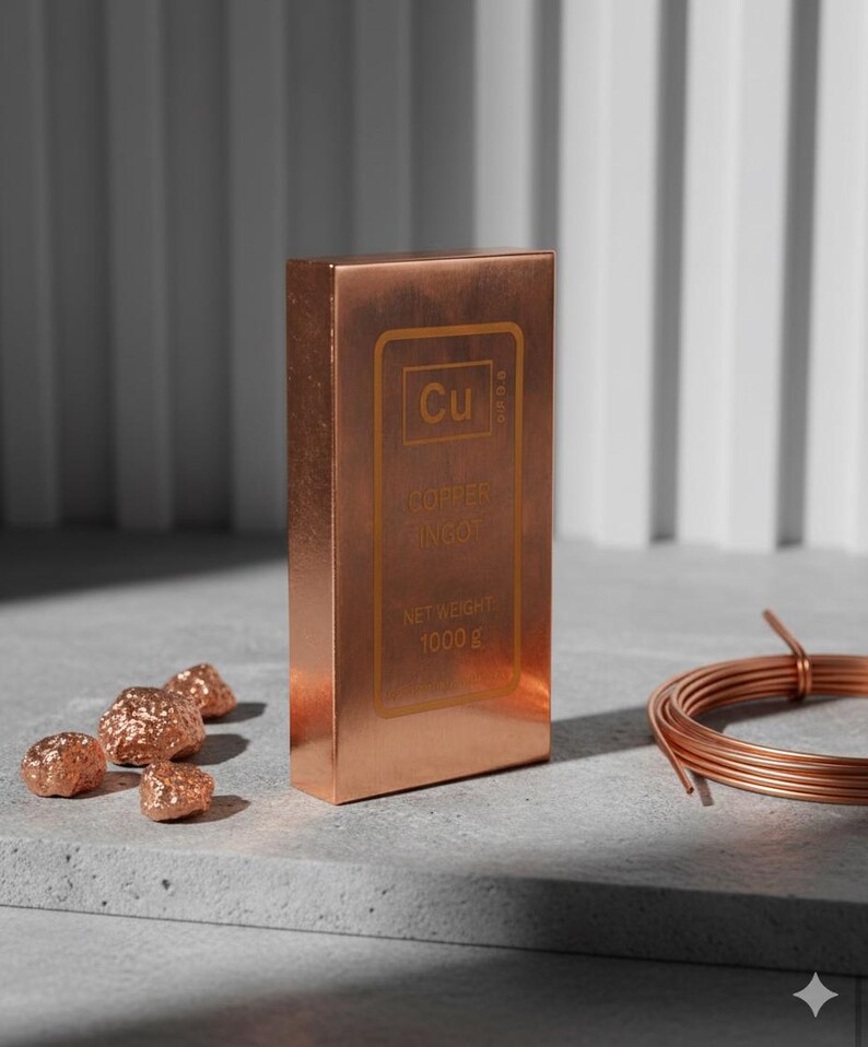 1kg / 2.2lb Copper Ingot - Pure Bullion Metal for Collectors, Crafts ...