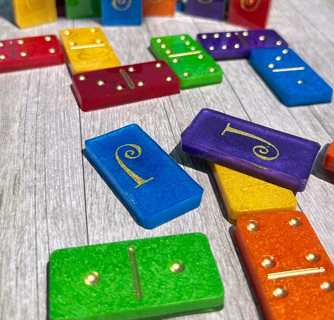 Rainbow Colors Dominoes - Etsy