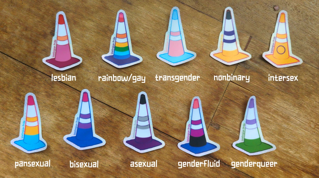 Pride Traffic Cone Stickers - Etsy New Zealand