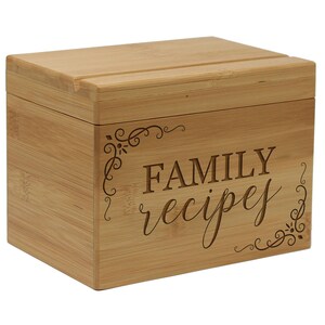 Family Recipe Box Custom Recipe Box Engraved Wood Recipe - Etsy