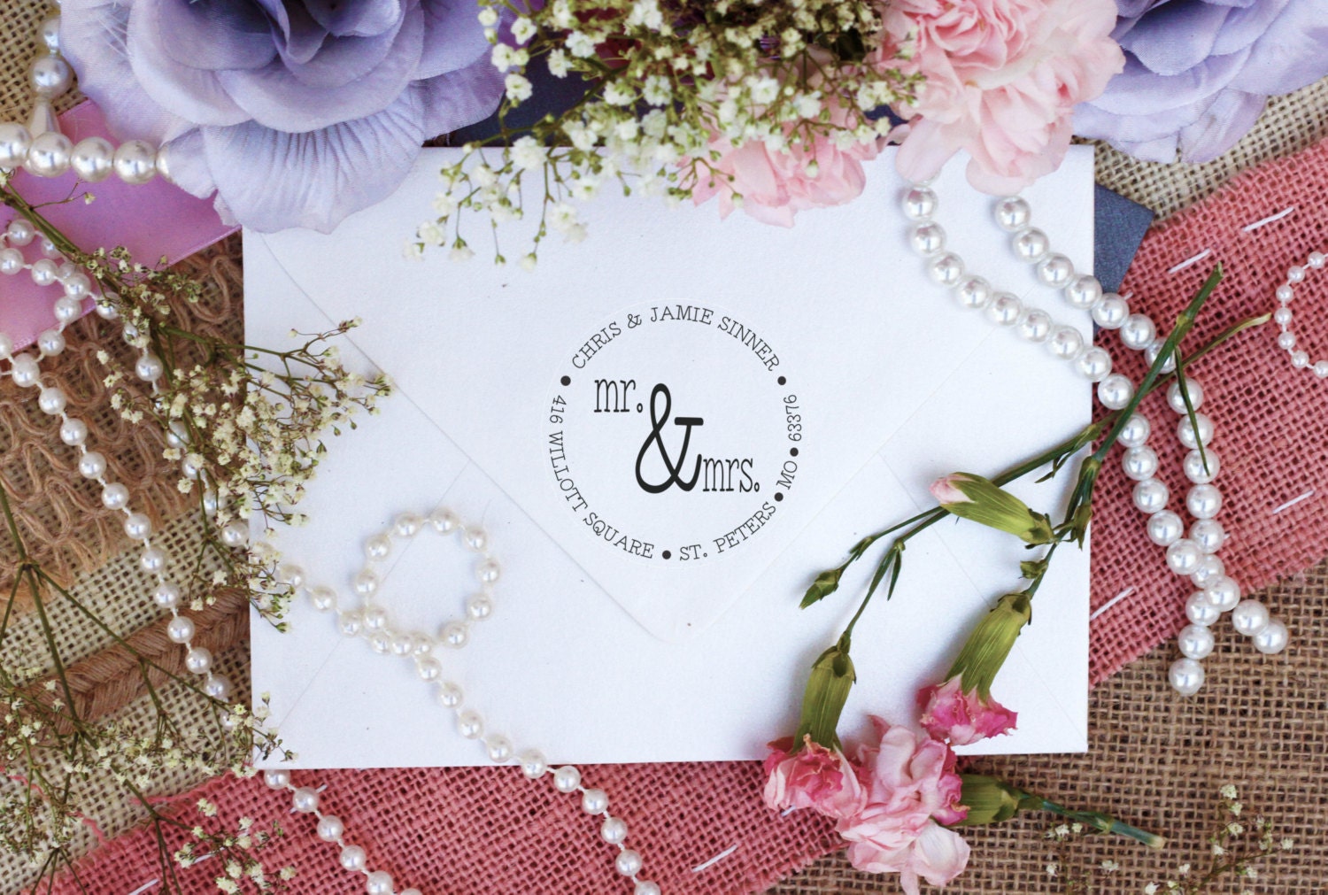 Mr and Mrs Return Address Rubber Stamp GREAT WEDDING GIFT --10010-PI53 ...