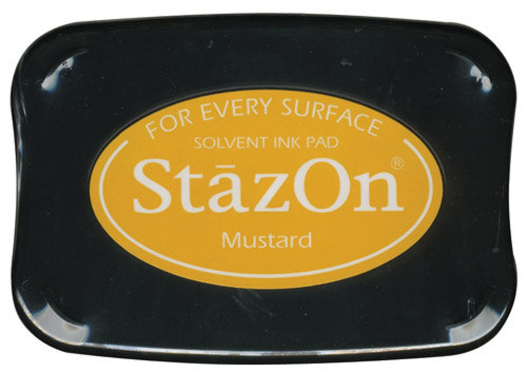 Mustard Stazon Permanent Ink Pad Yellow Ink Pad for Rubber - Etsy