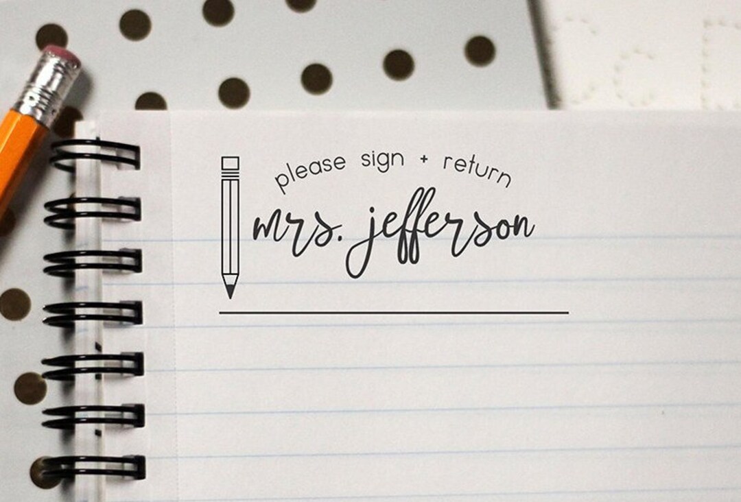 Self Inking Please Sign and Return Personalized Stamp, Custom Teacher ...