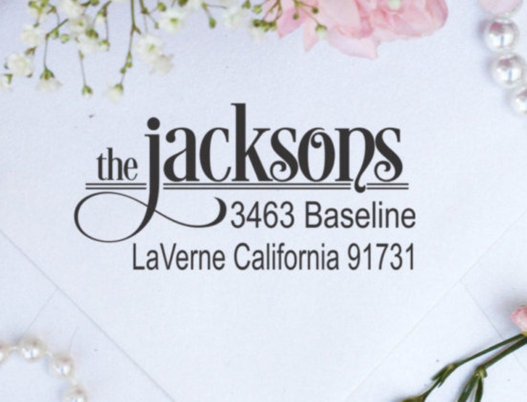 Return Address Stamp, Script Font Name Stamp, Custom Rubber Stamps SELF ...