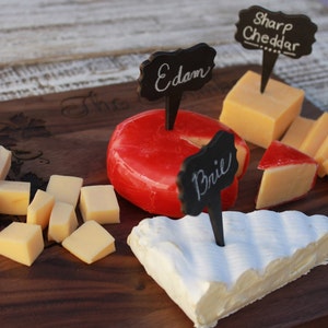 Set of 6 Chalkboard Cheese Markers, for Wine and Cheese Tasting ...