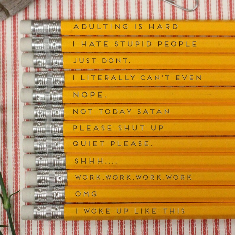 Funny Pencils Variety Pack Personalized Pencils Custom - Etsy