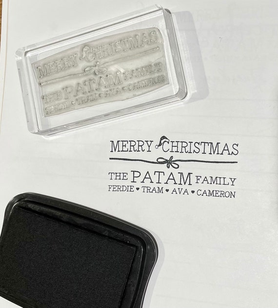 Family Names on a Rubber Stamp to Sign Your Christmas Cards - Etsy