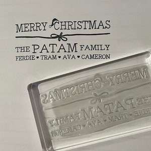 Family Names on a Rubber Stamp to Sign Your Christmas Cards - Etsy