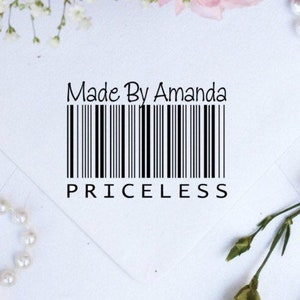Barcode Rubber Stamp Custom Priceless Barcode Stamp - Etsy