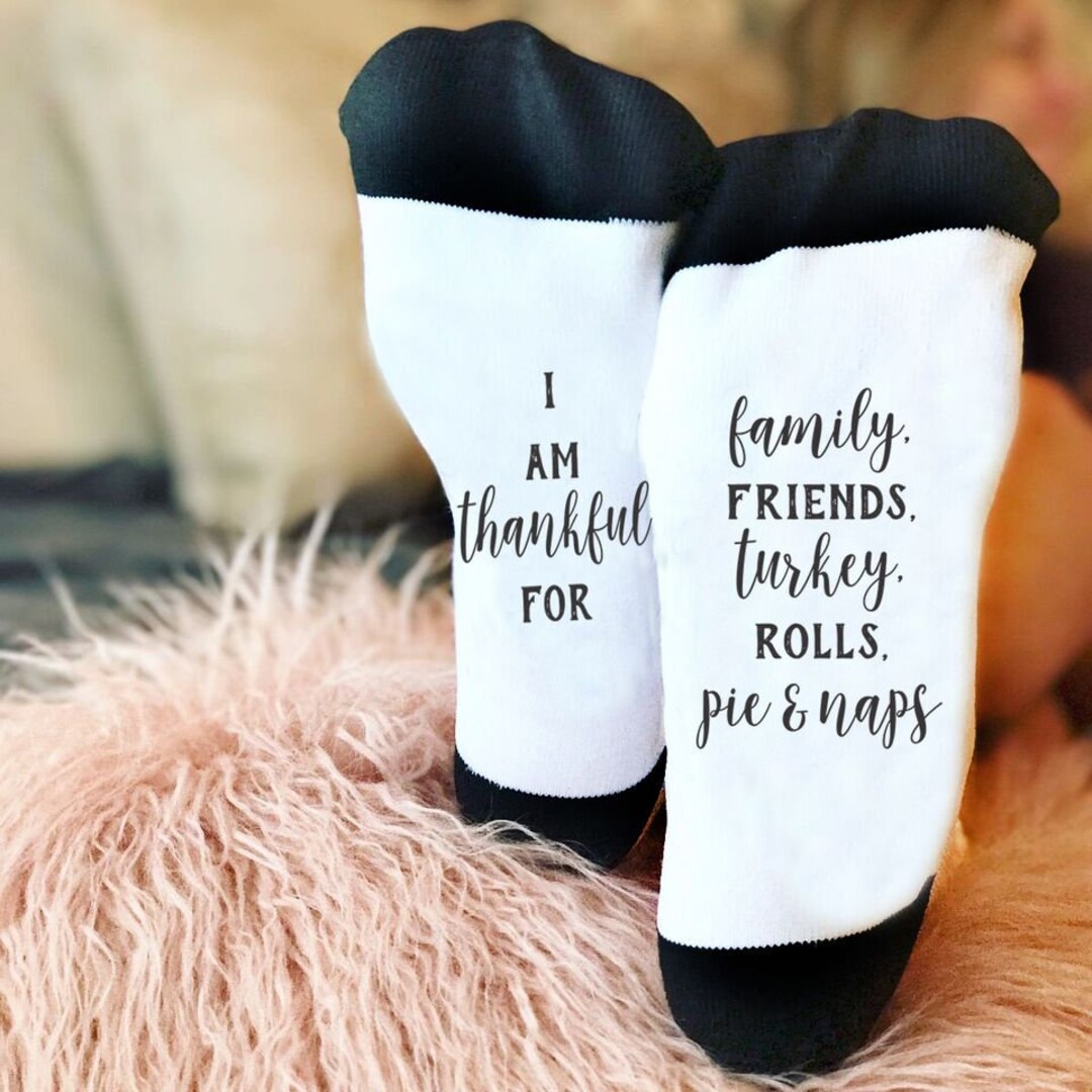 Thanksgiving Socks, Gratitude Socks Thanksgiving Socks, Funny Socks ...