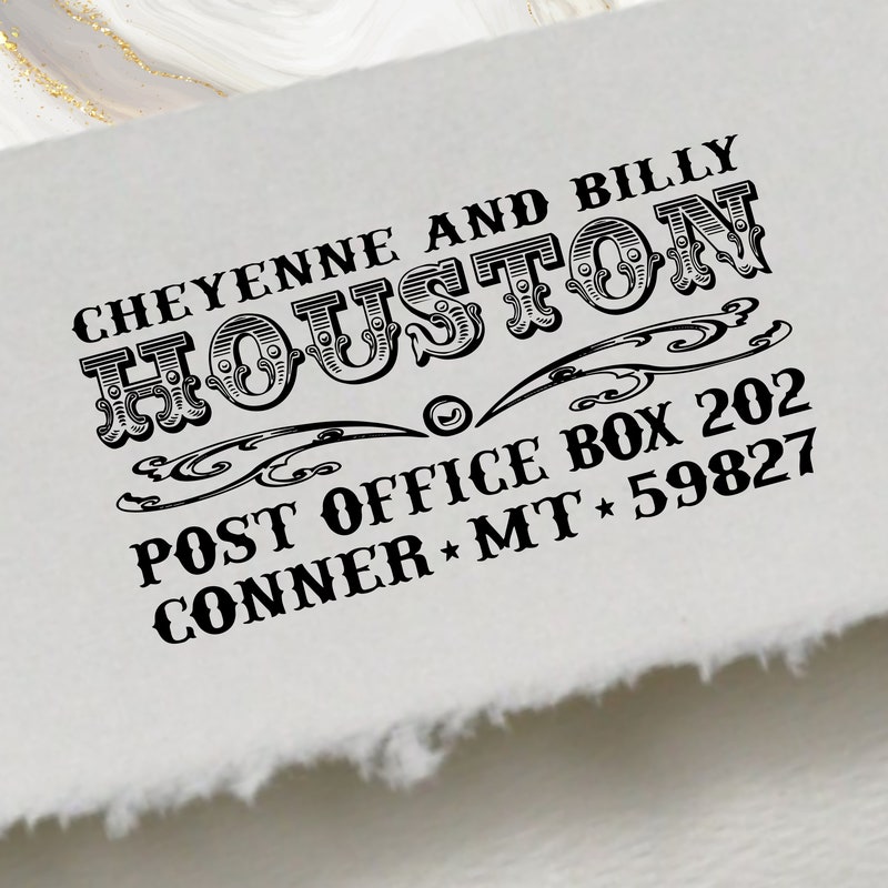 Western Address Stamp - Etsy