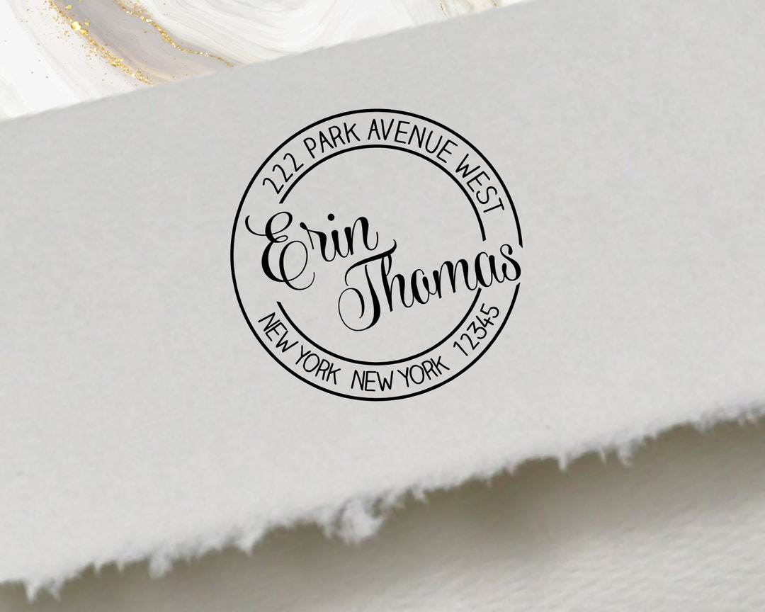 Return Address Stamp, Round Address Stamper, Address Stamp for Single ...