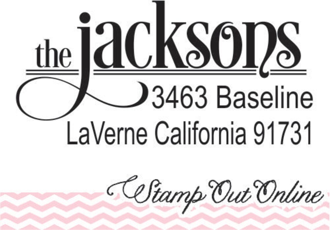 Return Address Stamp Script Font Name Stamp Custom Rubber - Etsy