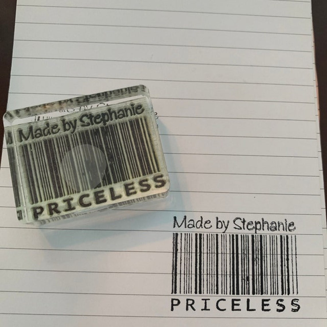 Barcode Rubber Stamp Custom Priceless Barcode Stamp - Etsy