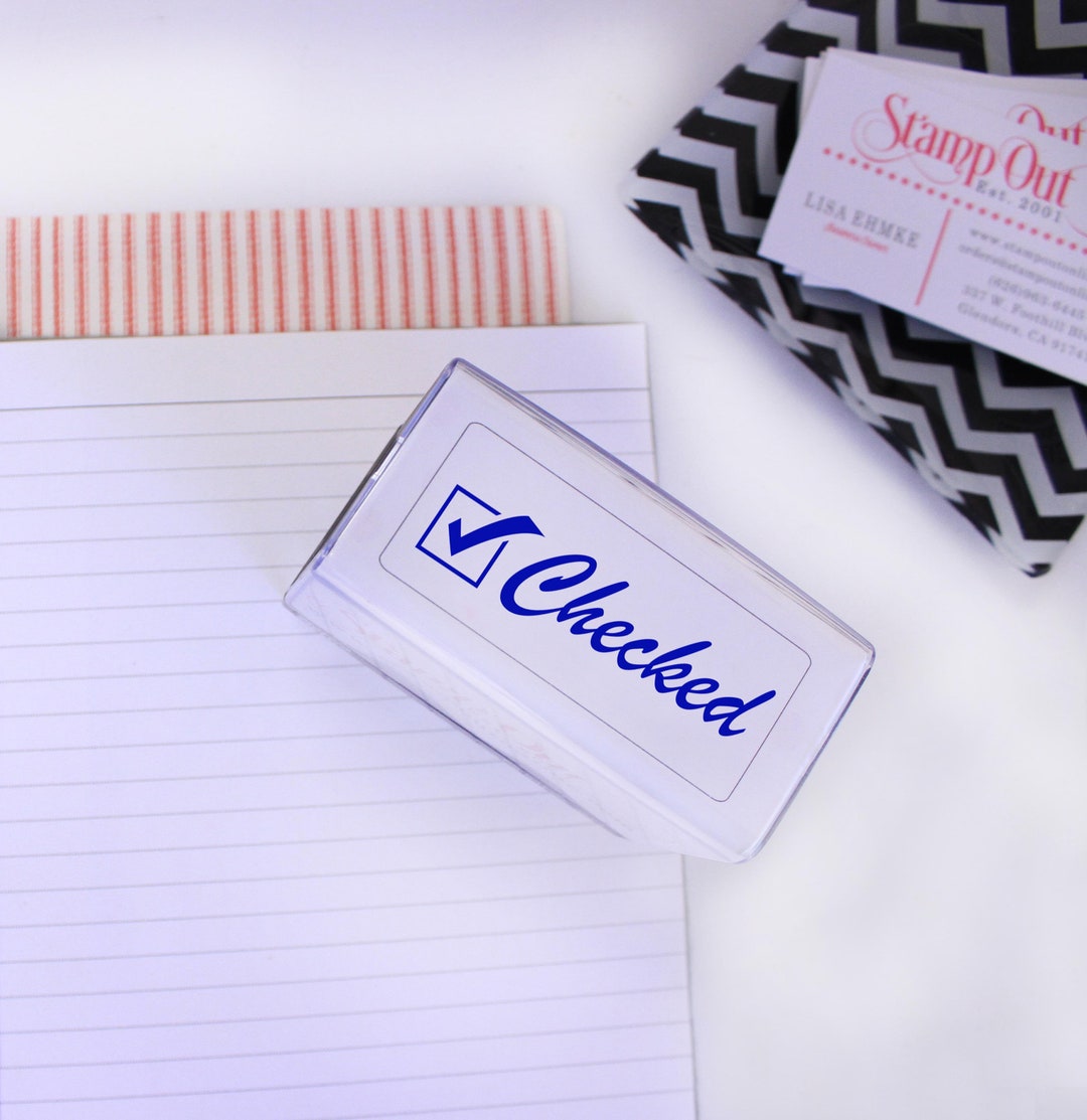 Checked Stamp Self Inking Stamp Office Stamp Stamps for - Etsy